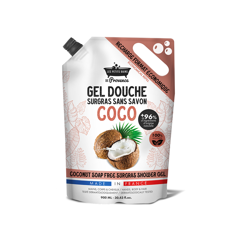 Recharge Gel Douche Coco 900 ml | Les Petits Bains de Provence